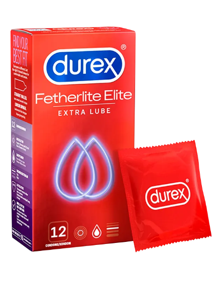 Durex Fetherlite Elite Condoms 12's [For man] Extra Lubricant | Lazada