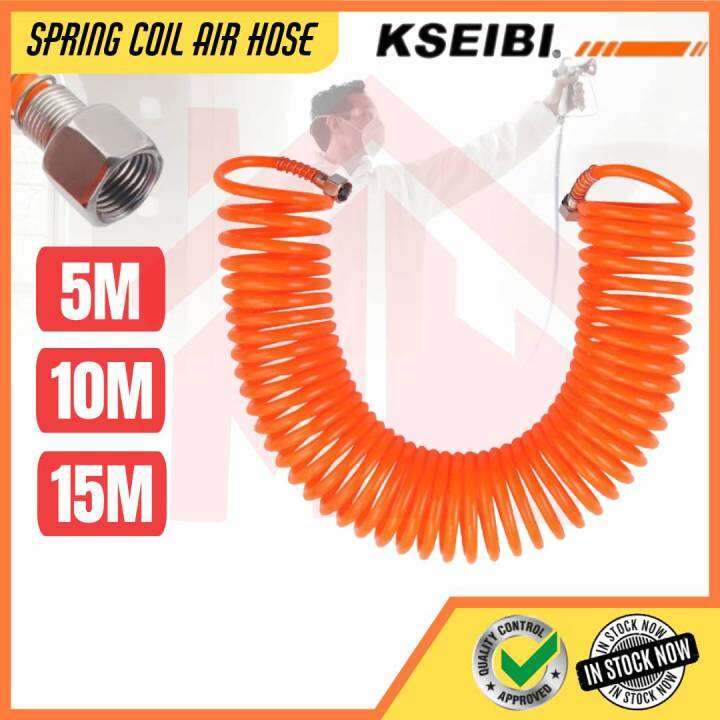 KSEIBI SPRING COIL AIR HOSE 1/4" - 5M / 10M / 15M | Lazada