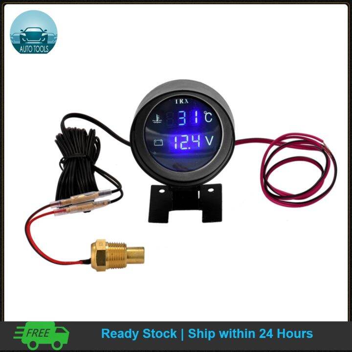 12V 24V Digital Car Truck Water Temperature Gauge Round LED Temp Sensor ...