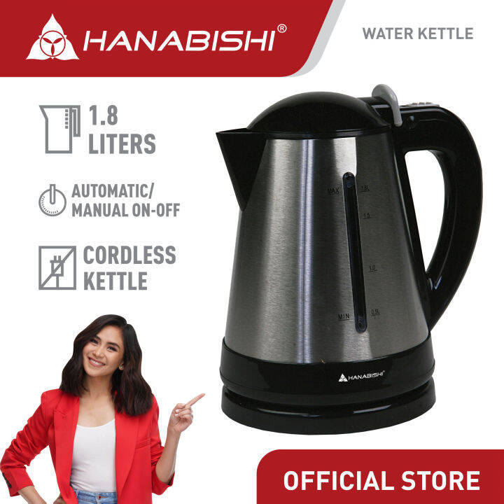 Hanabishi Water Heater Electric Kettle 1.8 L HWK118SS | Lazada PH