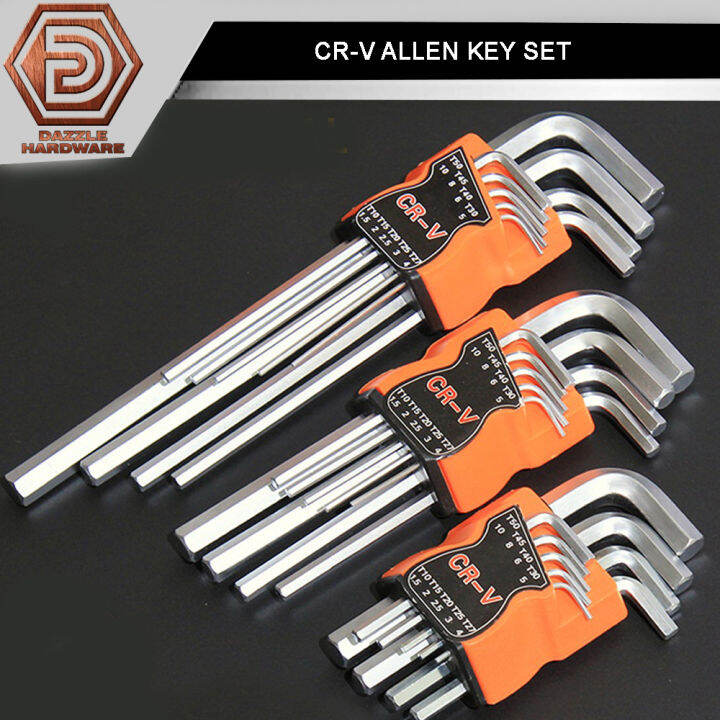 9PCS CR-V allen key set 9pcs hex key set industrial standard hex allen ...