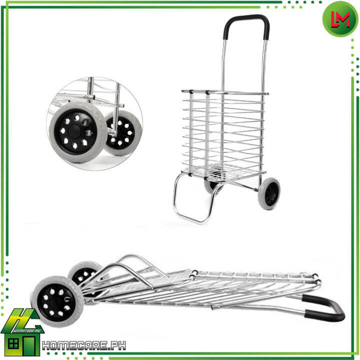 HOMECARE PH. Shopping Cart Grocery Rolling Folding Laundry Basket on ...