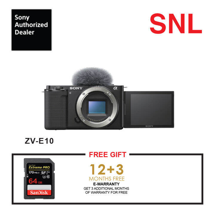 Sony ZV-E10 Body Free Sandisk Extreme 64GB SD Card | Lazada