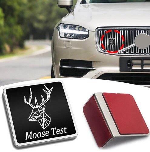 โลโก้ กลางดำ ติด วอลโว่ กระจังหน้า งานโลหะ Moose Test Elk Head VOLVO ...