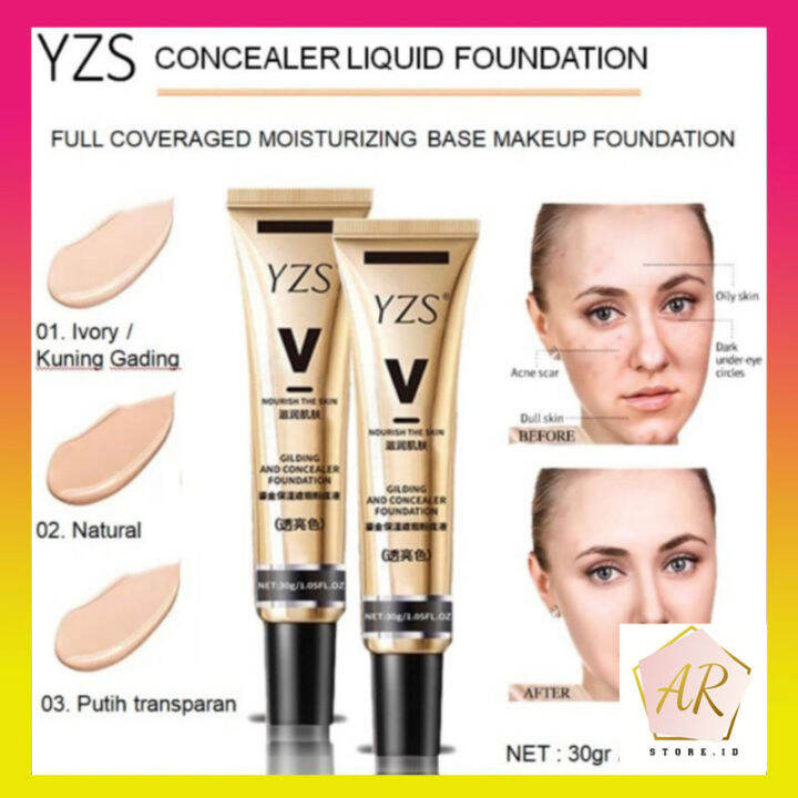 Gilding and Concealer Foundation YZS Menyamarkan Noda Hitam Waterproof Tahan Lama | Lazada Indonesia