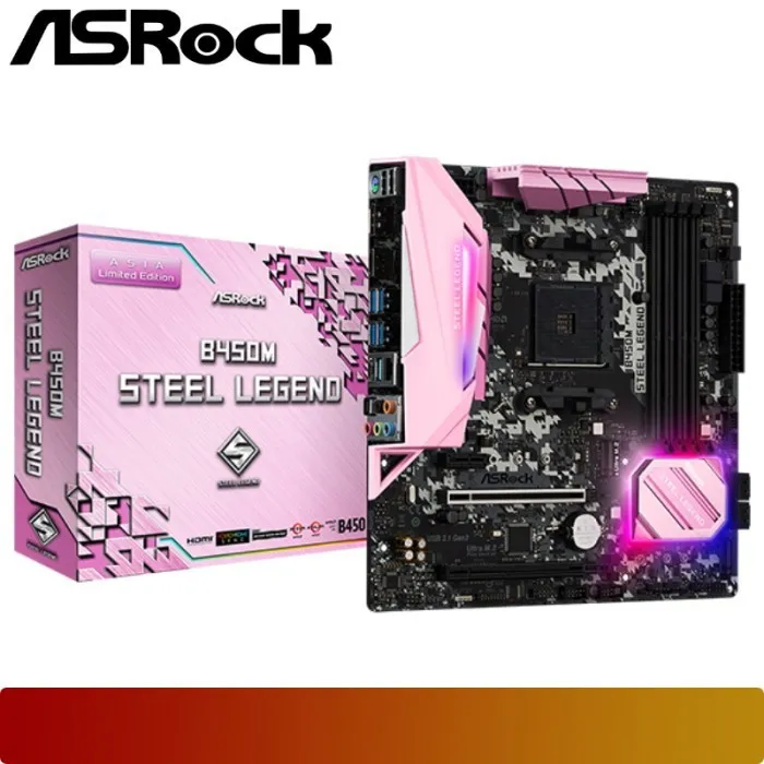 Motherboard ASROCK B450M STEEL LEGEND PINK | Lazada Indonesia