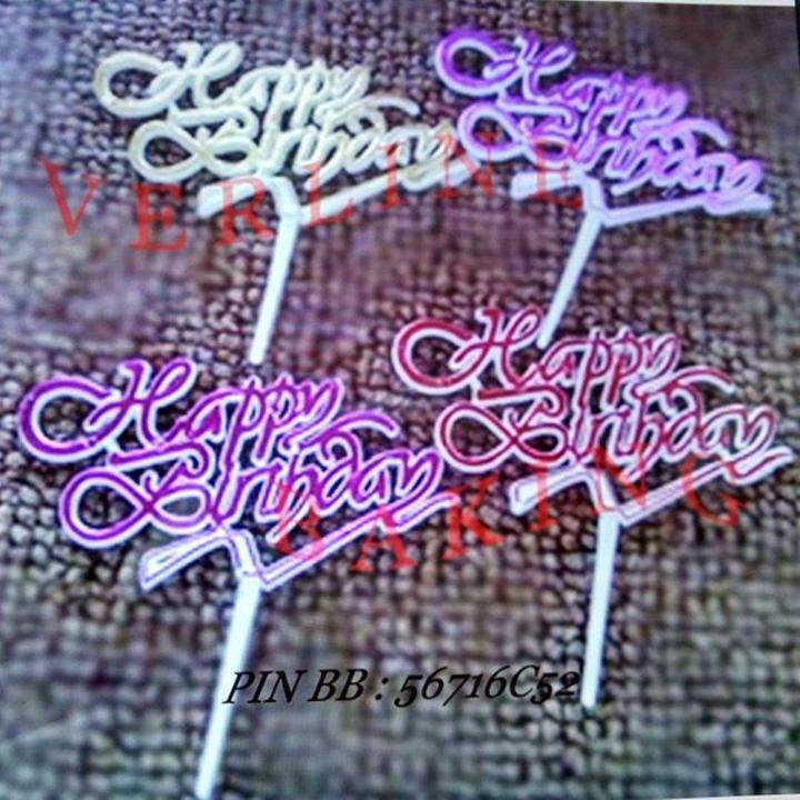 TOPPER CAKE HAPPY BIRTHDAY MIX TOPPER CAKE HBD TUSUKAN KUE HAPPY ...