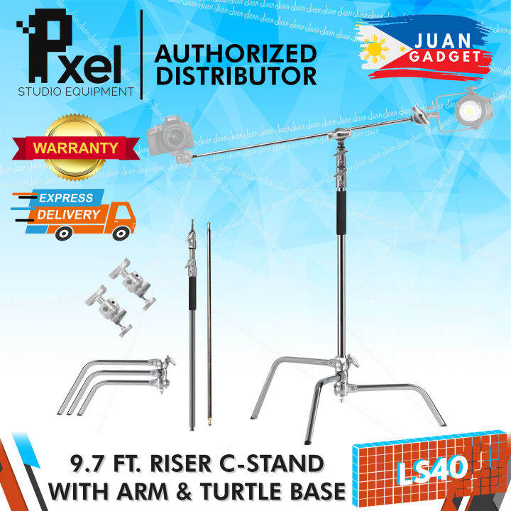 Pxel LS40 Riser C-Stand with Arm Turtle Base Kit for Studio Lighting ...