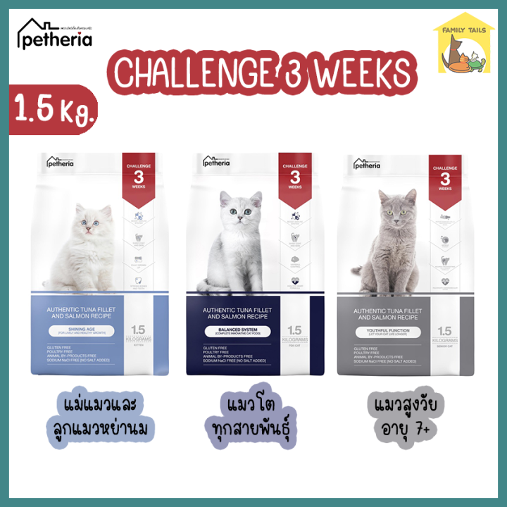 (1.5kg.) Petheria Innovation Cat Food เพ็ทเทอเรียอาหารเม็ดแมวพรีเมี่ยม ...