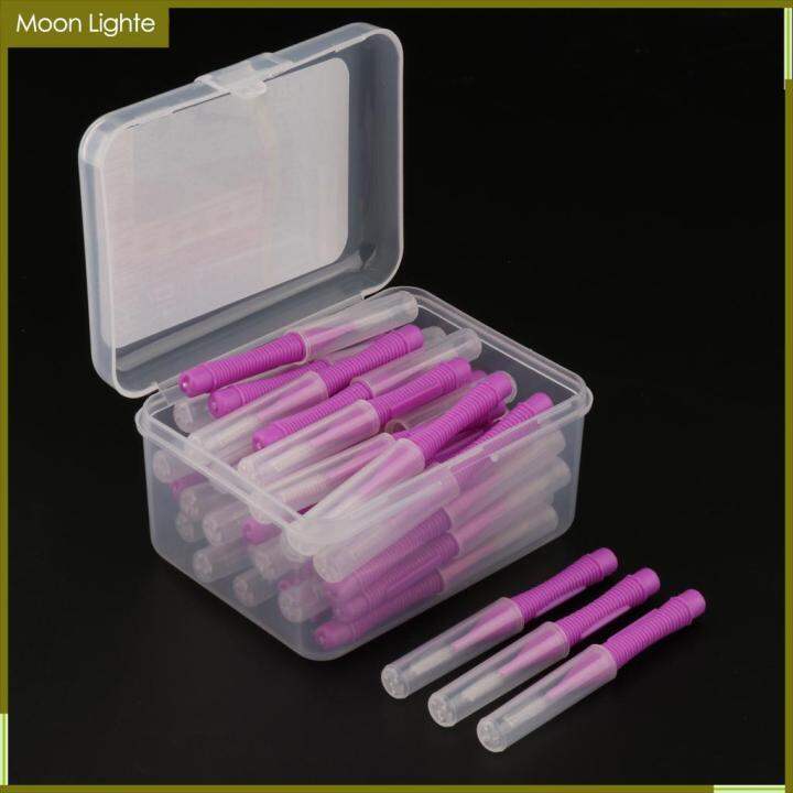Moon Lighte Pack of 40 Oral Interdental Brush Toothpick w/ Lid.5mm ...