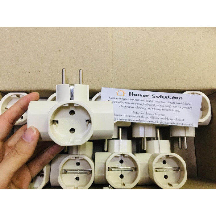 Uticon Steker T Arde SC-38 / Stop Kontak Arde T 3 Lubang dengan Steker ...