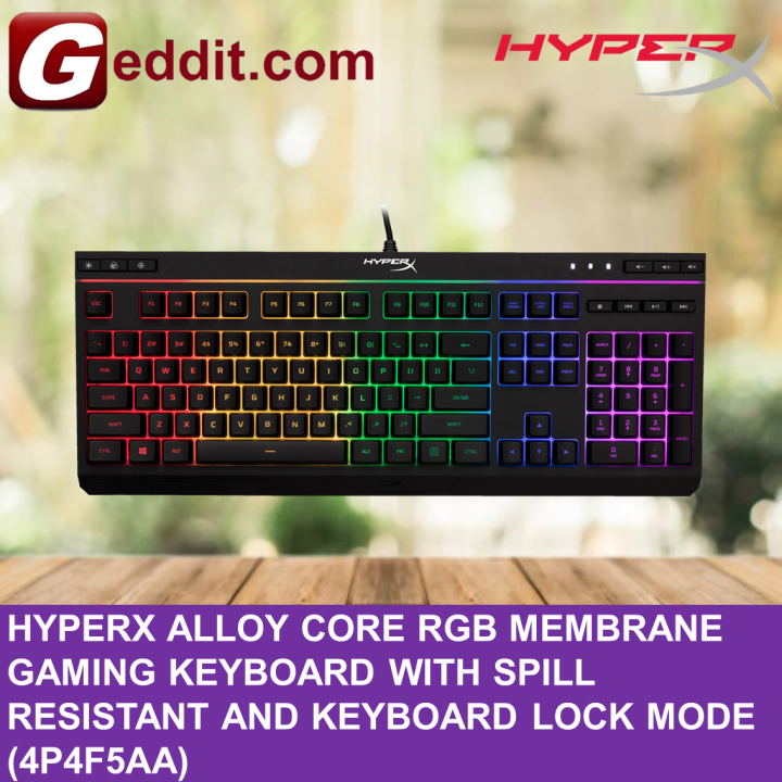 HYPERX ALLOY CORE RGB MEMBRANE GAMING KEYBOARD WITH SPILL RESISTANT AND ...