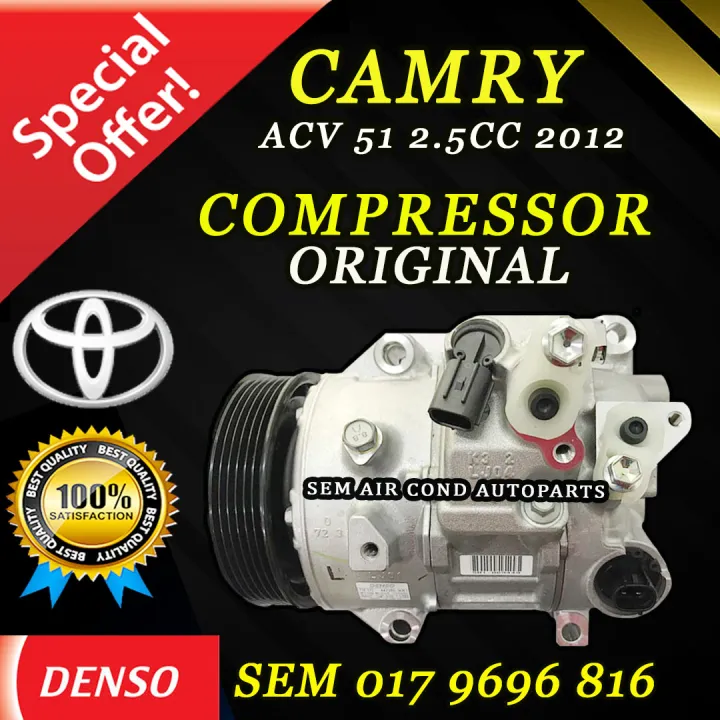 TOYOTA CAMRY ACV51 2.5CC 2012 YEAR 6PK TSE17C ORIGINAL DENSO COMPRESSOR/ KOMPRESOR (CAR AIRCOND ...
