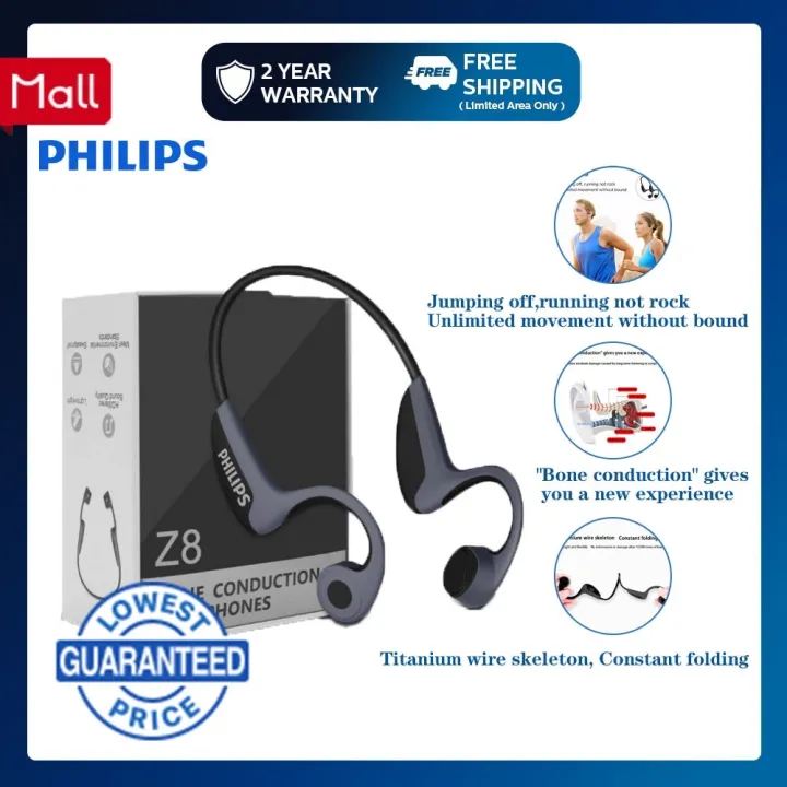 Stock Philips Bone Conduction Headphones Microphone Wireless Earphones ...