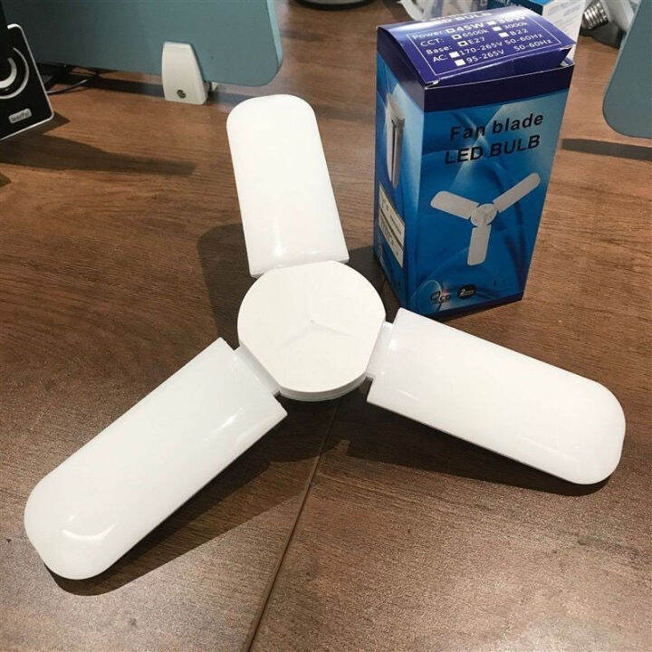New 45W Fan Blade Led Bulb Foldable Fan Blade LED Light Bulb e27 ...