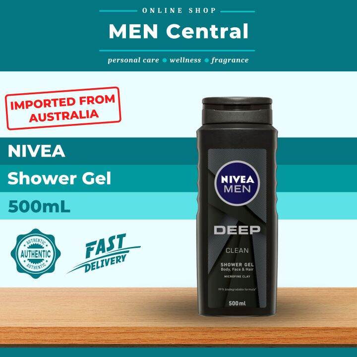 Nivea Men Deep Clean Shower Gel with Microfine Clay (500mL) | Lazada PH