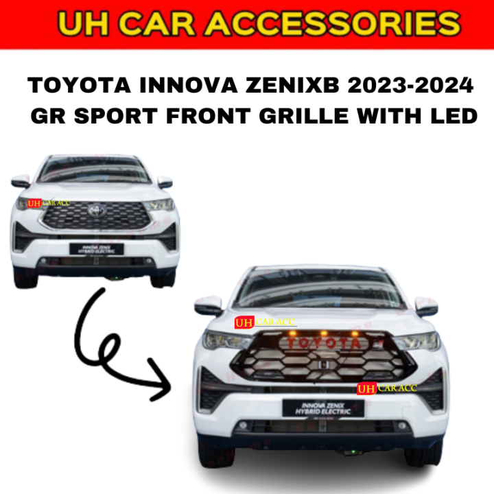 TOYOTA INNOVA ZENIX 2023-2024 GR SPORT FRONT GRILLE WITH YELLOW LED ...