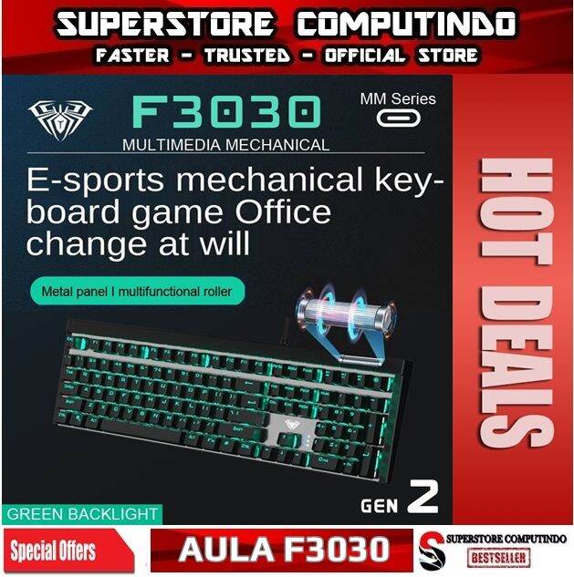Keyboard Gaming Multimedia Mechanical AULA F-3030- AULA F3030 | Lazada ...