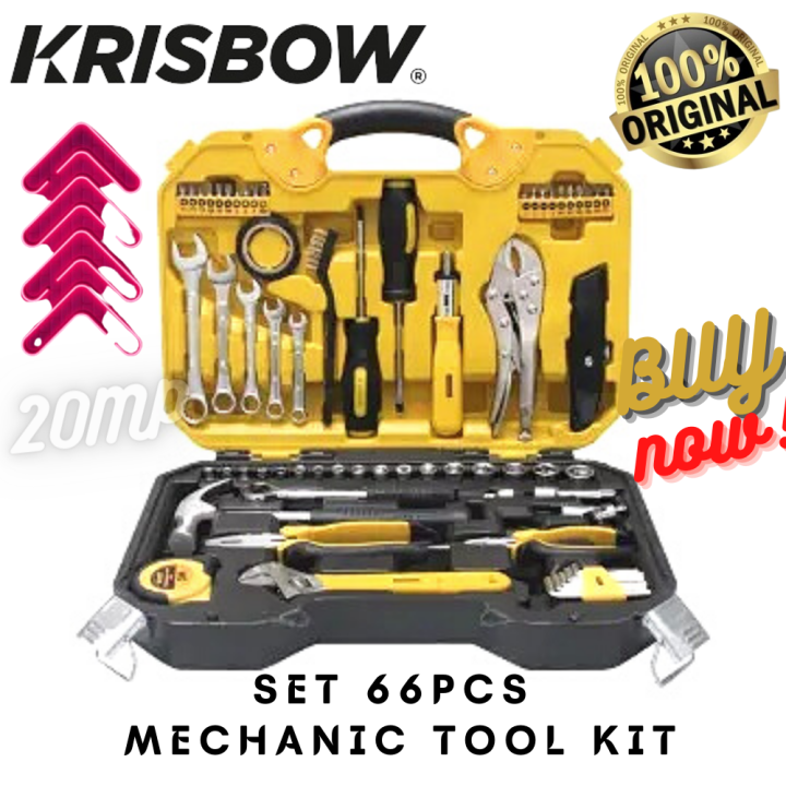Set 66 Pcs Perkakas Mekanik Dengan Kotak Krisbow MECHANIC TOOL KIT 66 ...