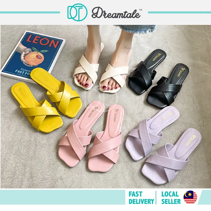 Dreamtale Women Sandal Slipper Tik Tok Summer Slipper Candy Colour Wide ...