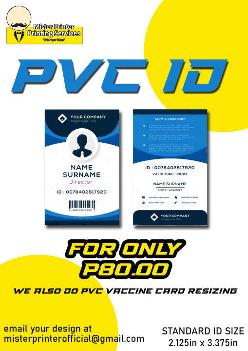 Identification Card | PVC ID CR80 SIZE | - We Print Your Layout or Use ...
