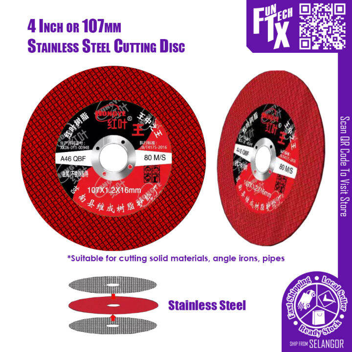 FunTechX 4 Inch Stainless Steel Cutting Disc 107mm Angle Grinder Wheel ...