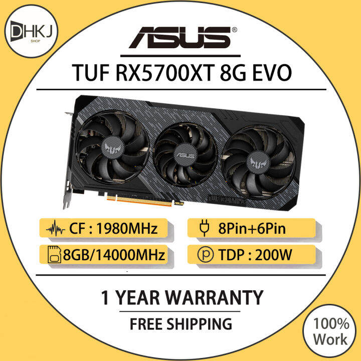 USED TUF RX5700XT 8G EVO GAMING Graphics Card 5700XT GPU 2560SP 1980MHz 256bit 14000MHz GDDR6 RX ...