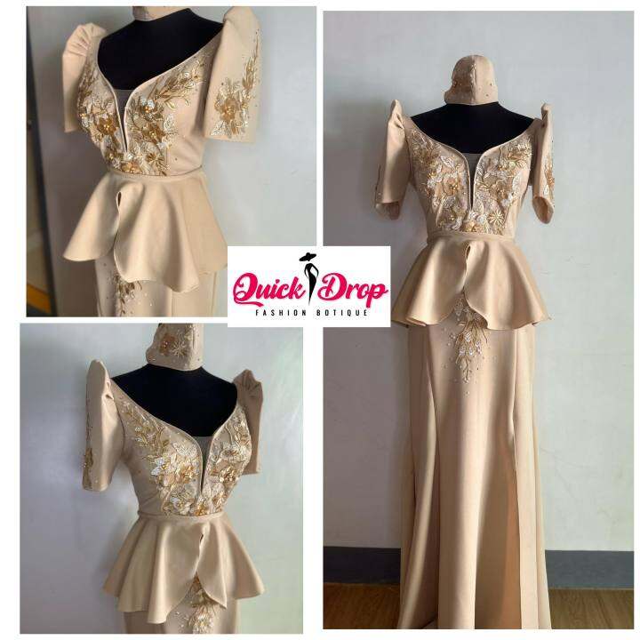 SALE!!modern filipiniana dress for all occasions/sway plum | Lazada PH