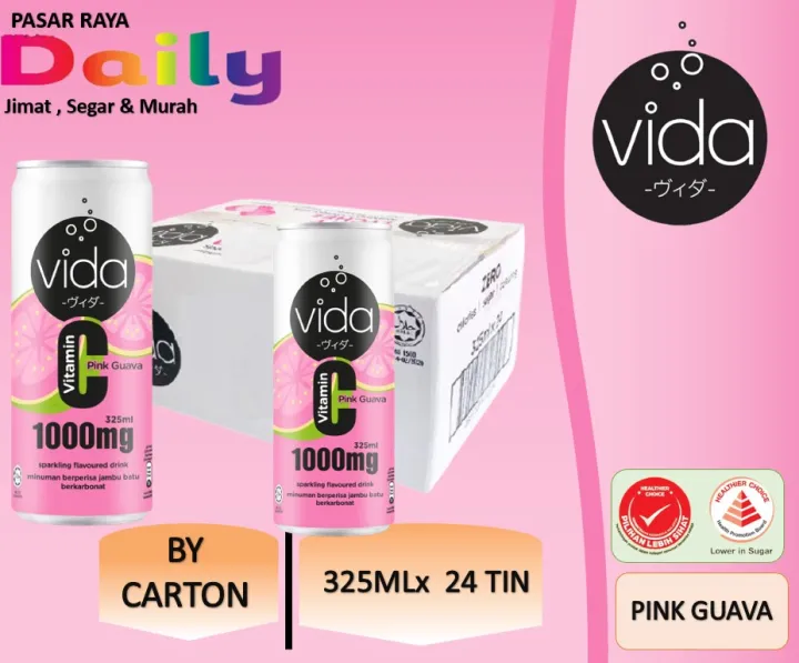 VIDA C 325MLx24 - PINK GUAVA**BY CARTON** | Lazada