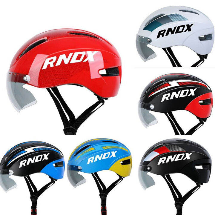 หมวกกันน็อคจักรยานมีแว่น RNOX รุ่น Casco De Ciclismo | Lazada.co.th