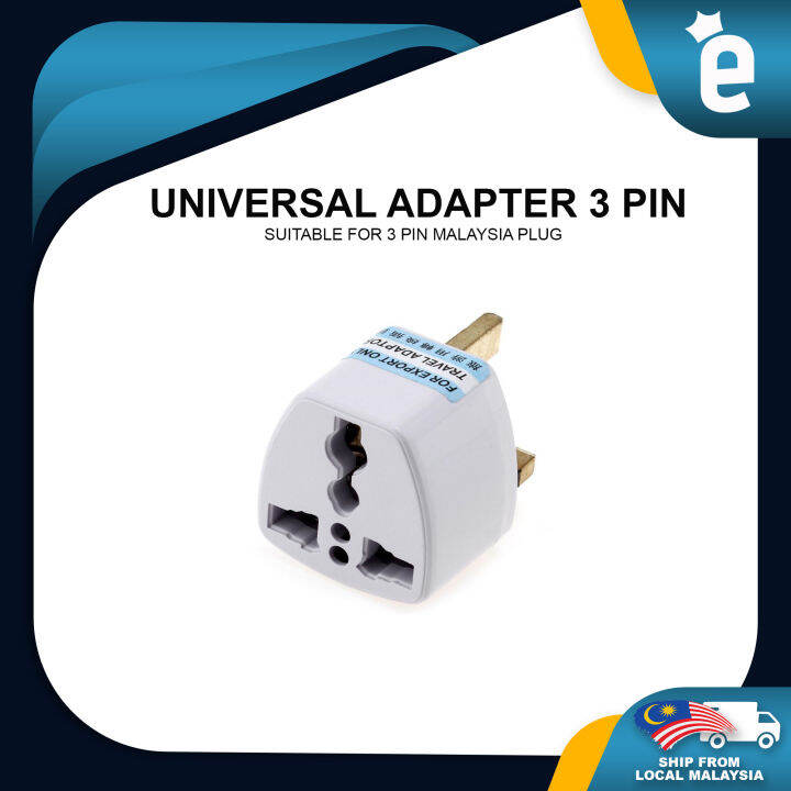 [Malaysia Plug] 3-Pin Universal Adapter Plug Travel Adapter 3 Pin ...