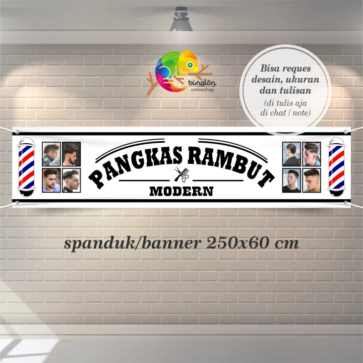 Size 250x60 Cm Spanduk, Banner Pangkas Rambut Modern | Lazada Indonesia