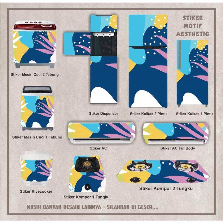 Sticker Stiker kulkas kompor mesin cuci 1&2 pintu tabung mata Rice ...