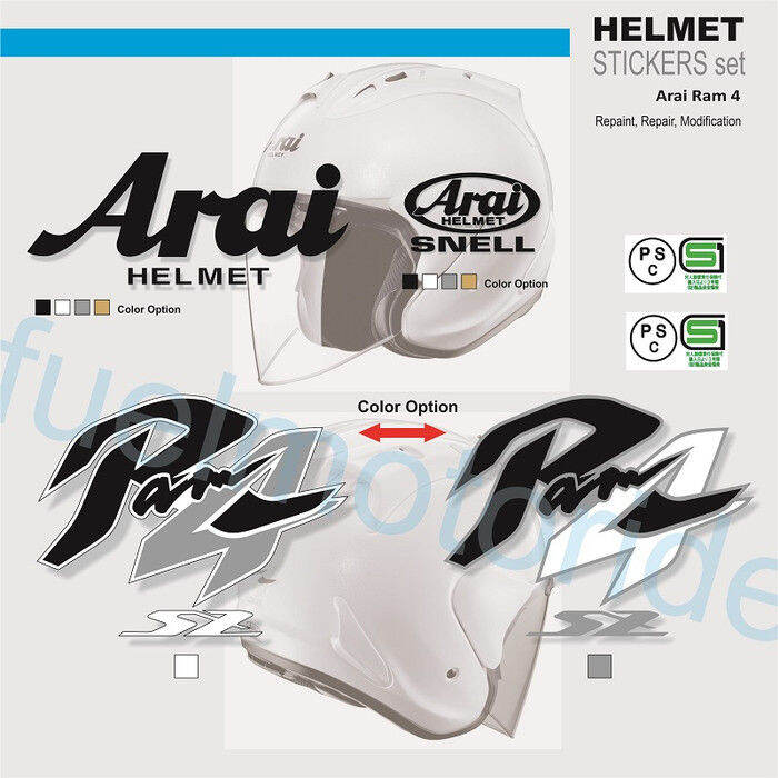 [Half] Sticker Set Helm Arai Ram 4 Iv Utk Repaint Modif Repair Not ...