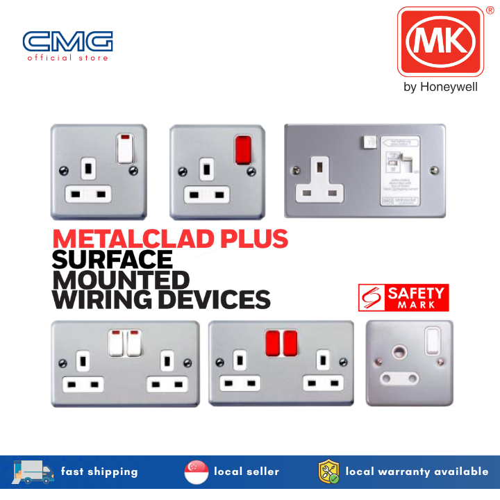 MK Metalclad K-Series 13A Shuttered Heavy Duty Metal Sockets | 1 Gang/ 2 Gang Double Pole ...
