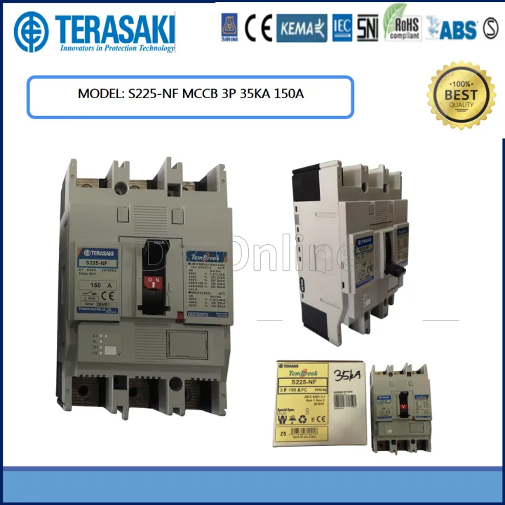 TERASAKI MCCB 3POLE MOULDED CASE CIRCUIT BREAKER ( MCCB )3P 35KA 150A，（S225NF） | Lazada