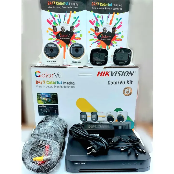 HIKVISION 2MP/ 4CH LITE COLORVU KIT (TVI-LITE-4CH2D2B-2MP-COLORVU) all cameras are built in mic ...