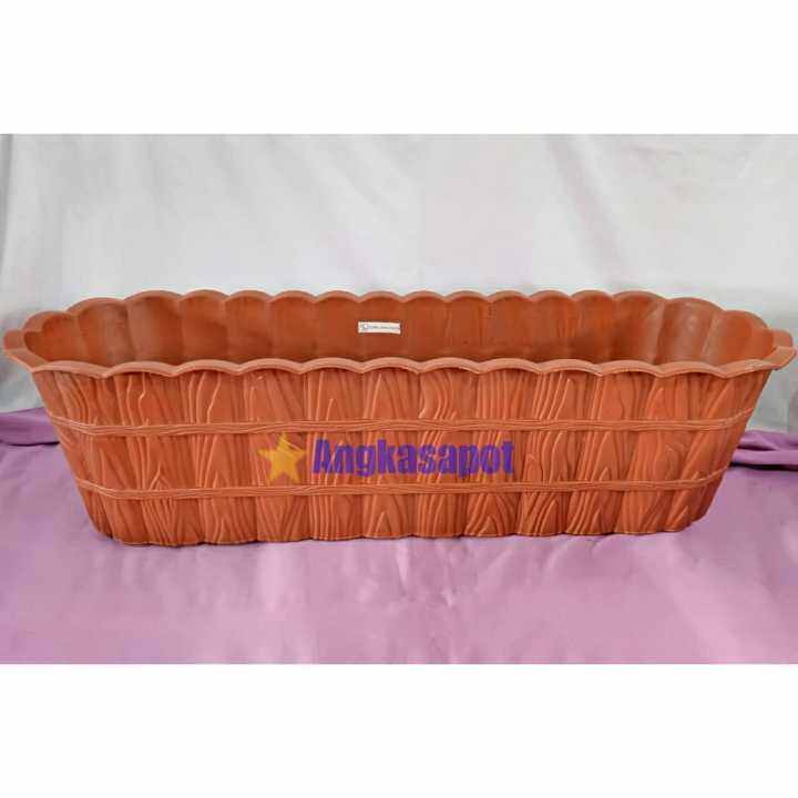 Pot Persegi Panjang Kayu 60 Merah CJP | Lazada Indonesia