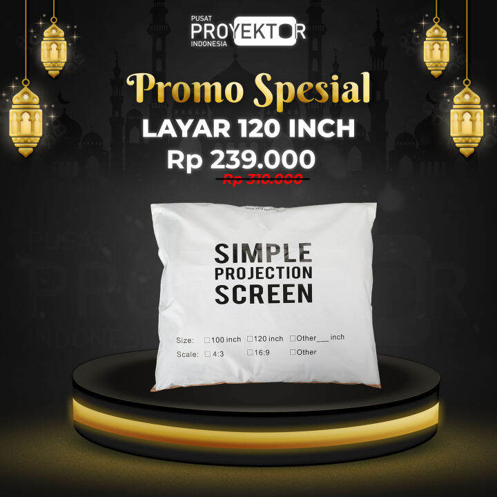 Layar Proyektor Portable 120 Inch | Simple Screen Projector | Projector ...