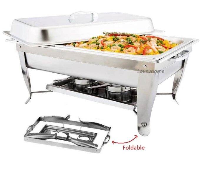 Stainless Steel Full Size Chafing Dish Buffet Set Food Warmer Dome ...