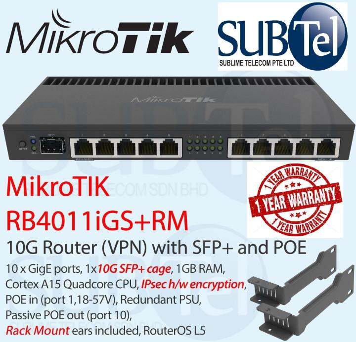 RB4011iGS+RM Mikrotik 10G Gigabit Router 10 Port With SFP+ VPN BGP IPv6 ...