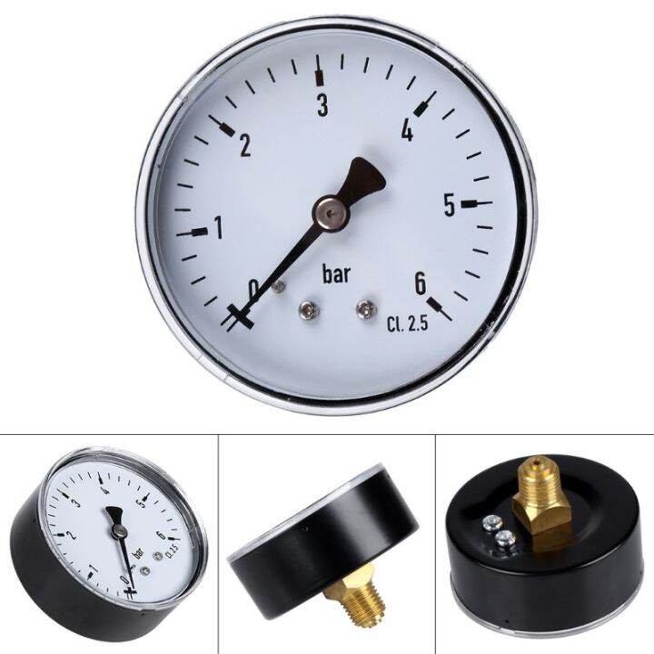 2021Metal 14"NPT 2.3" Face 6 Bar Water Mini Dial Air Compressor Meter ...