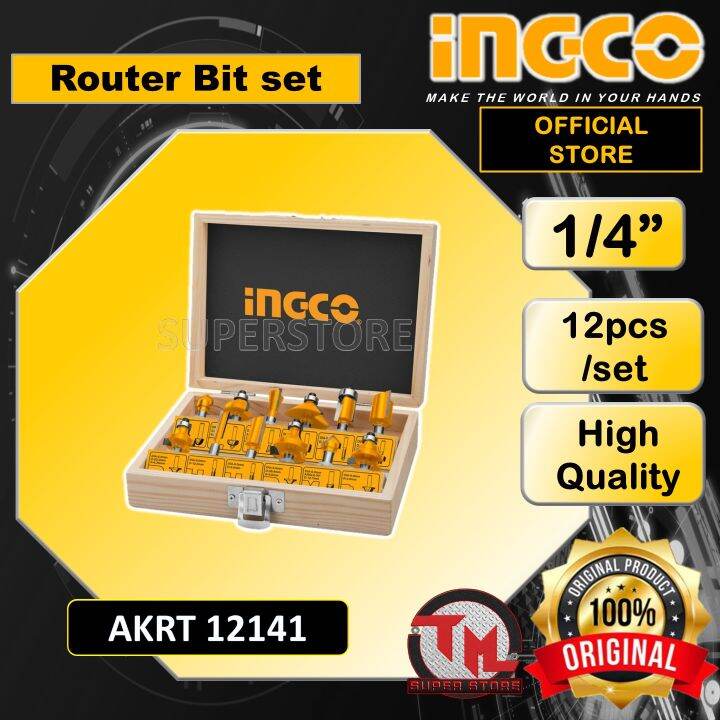 INGCO Router Bit Set 12pcs/set • Tm ss | Lazada PH