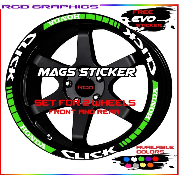 Honda click mags sticker fit all version 125 /150 set front and rear 2 ...