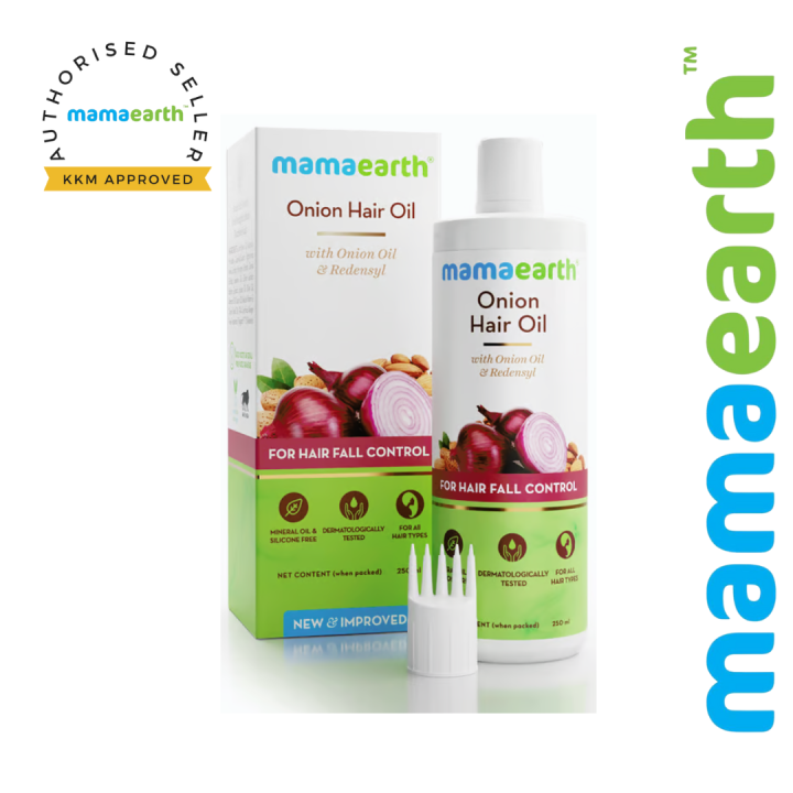 Mamaearth Onion Hair Oil for Hair Regrowth & Hair Fall Control, 250ml | Lazada