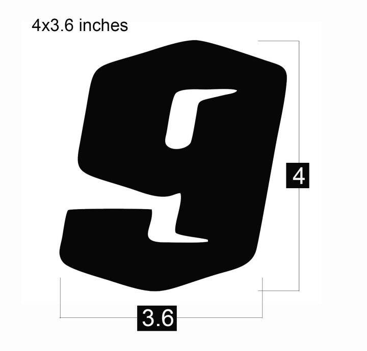Racing Number Premium Decals Sticker Weatherproof 4x3.6 inches | Lazada PH