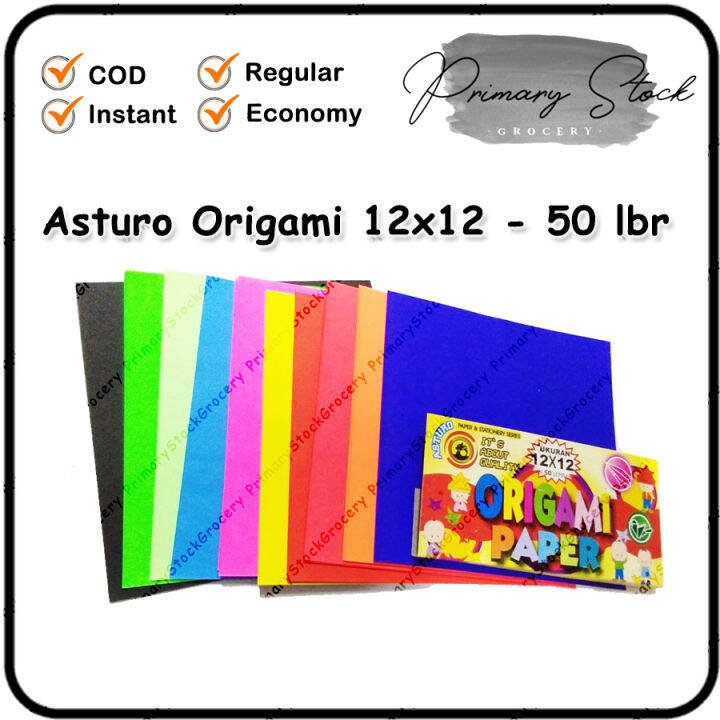 Kertas Origami Paper 12x12 Pack Kertas Hias Lipat Asturo isi 50 Lembar ...