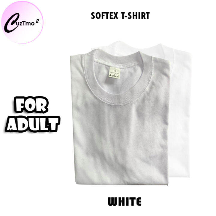 SOFTEX 100 % Cotton Plain Color Unisex Round Neck Shirt Short Sleeve T ...