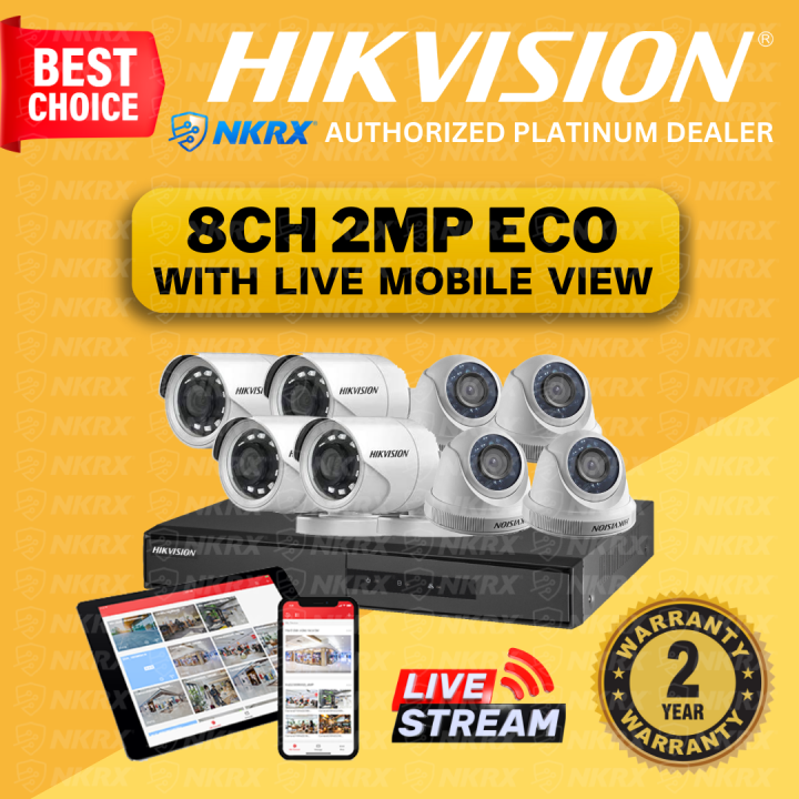 HIKVISION 8CH 2MP Eco 8 Camera Turbo HD CCTV Package Kit 8 Channel (8CH4D4B-2MP-ECO) | 8CH 2MP ...