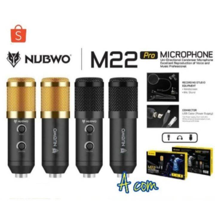 MIC ไมค์ ไมโครโฟน Nubwo M22 Pro Microphone Condenser + ชุดขาตั้ง (รุ่น ...